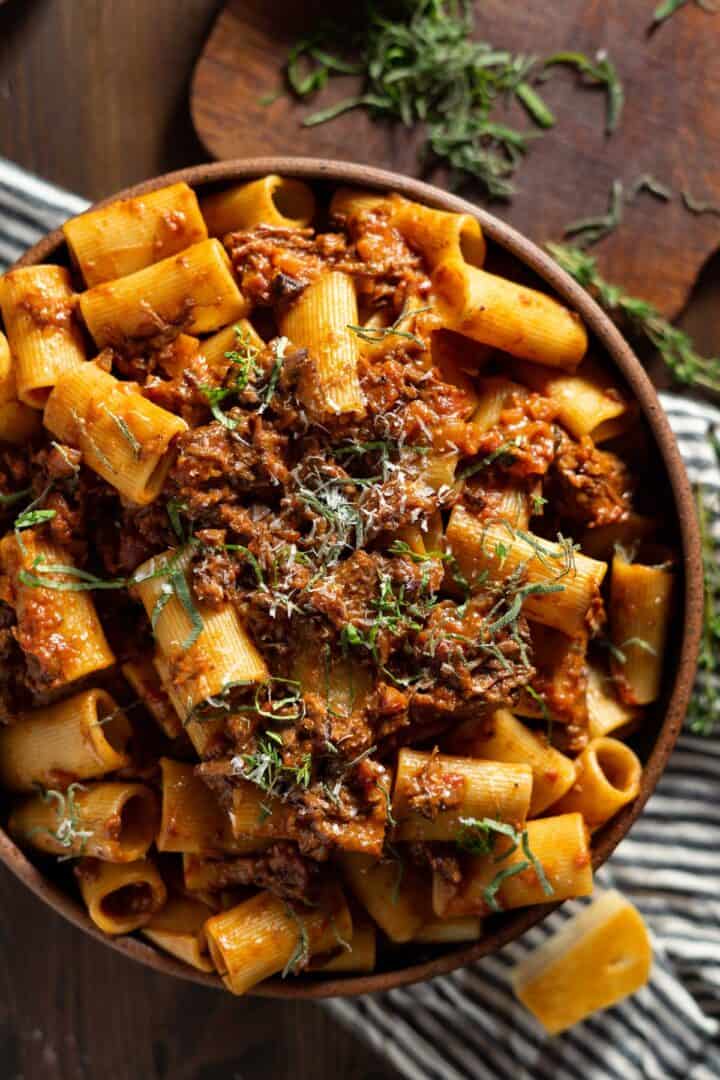 Short Rib Ragu with Rigatoni - Lauren from Scratch